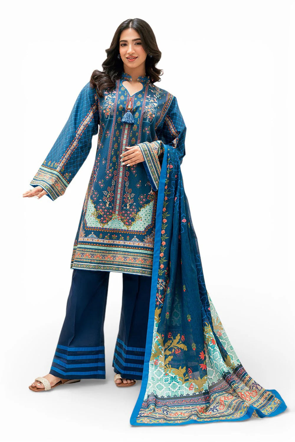 Bin Saeed Printed Lawn Unstitched 3 Piece Suit - K14 – SAYAQ
